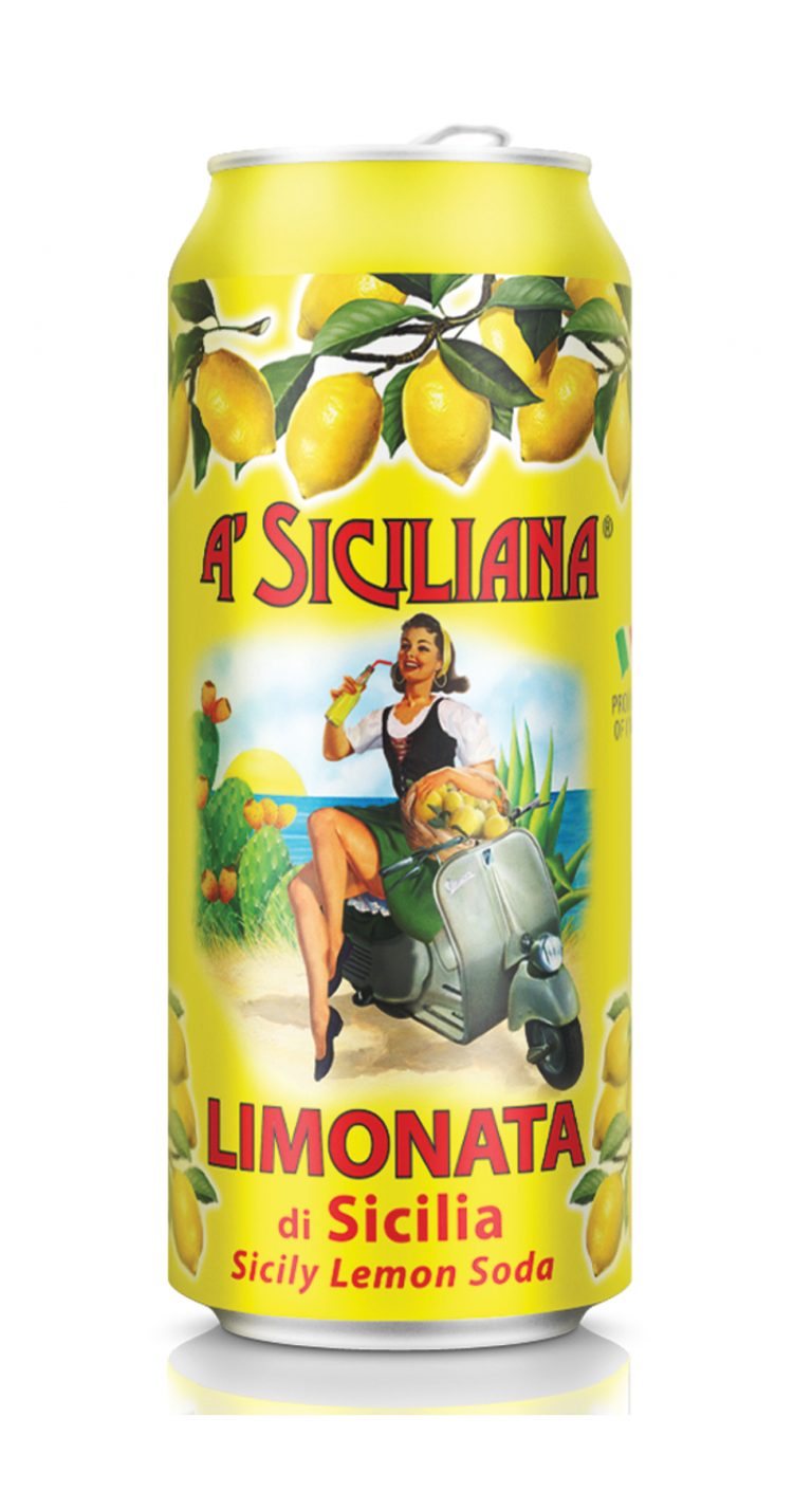 Sicilian Lemon Soda, A' Siciliana - 24 pack 330mL (11oz) Can