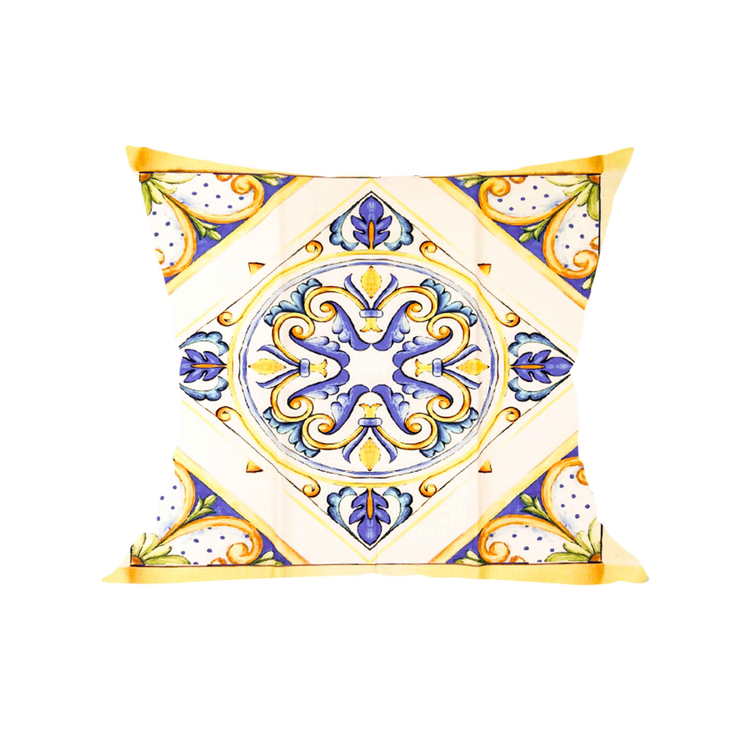 Mediterranean Pillow Cover – Traditional Sicilian Colors - Best Sicily